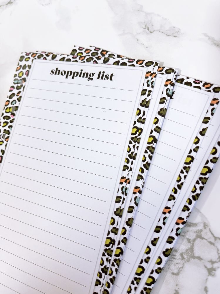 Petite Planner - Leopard Print Shopping List Inserts